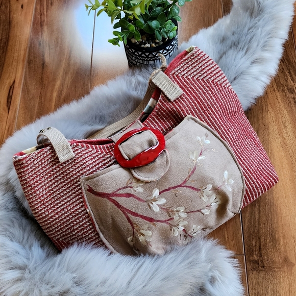 VAN WIE | Bags | Van Wie Red Branch Shoulderbag Nwt | Poshmark